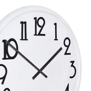 Whitby Crisp White Wood Oversized Wall Clock
