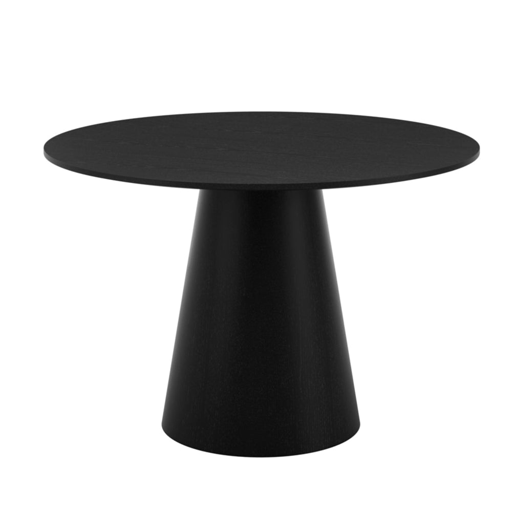 Juno Matte Black Wood Round Dining Table