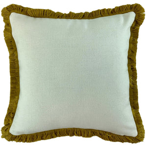 Malini Slub With Heavy Natural Fringe Square Cushion 56x56
