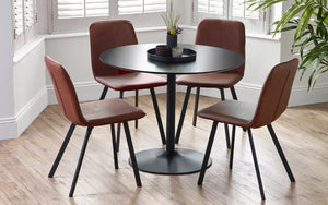 Alton Black Round Dining Table 100cm