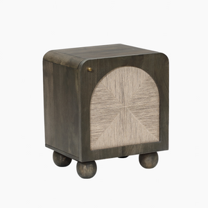 Jungle Curved Brown Mango Wood & Jute Side Table